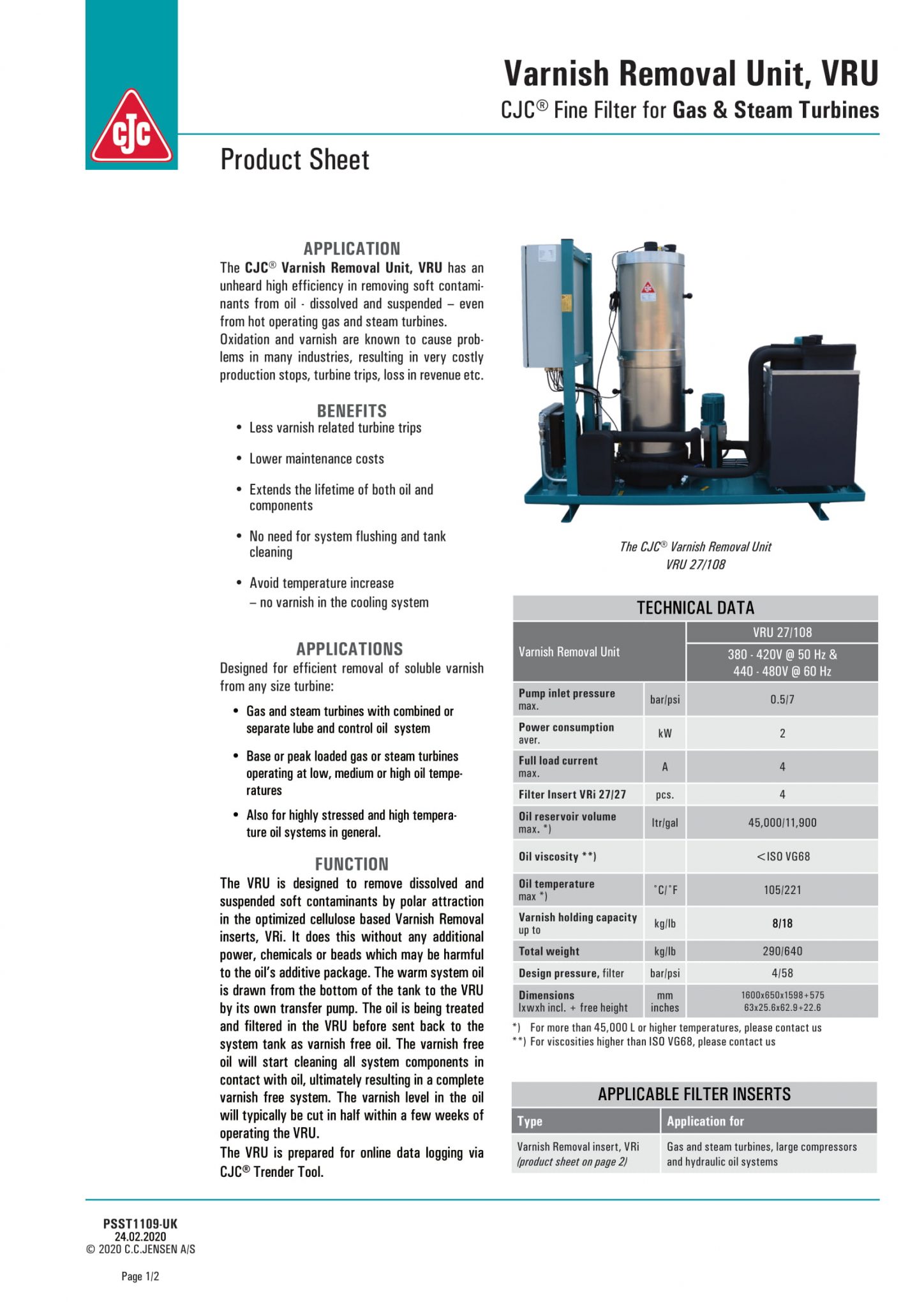 CJC VRU Varnish Removal Unit - IQ Oil Australia - CJC Sole Distributor